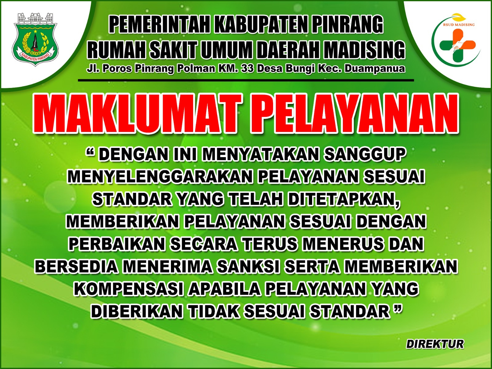 Maklumat pelayanan Rsud Madising Bungi tahun 2024 – RUMAH SAKIT UMUM ...